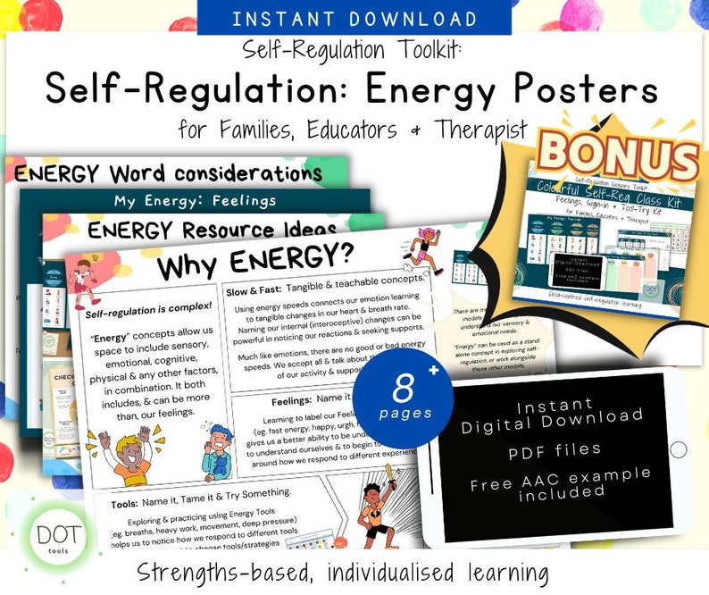 Self-regulation: Energy Posters, Learning Tips & Tools, Visuals ...