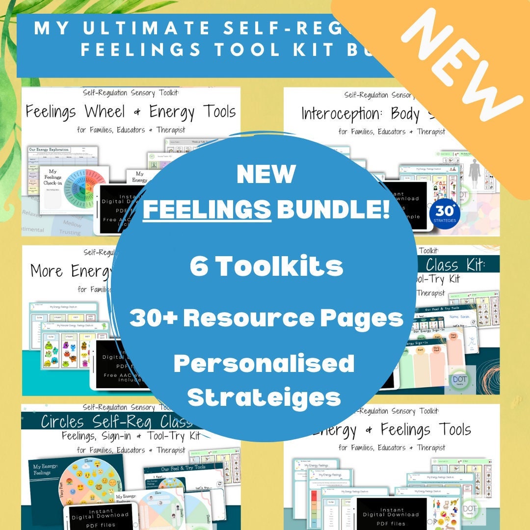 Feelings Self-regulation Tools Bundle, Emotions, Children, Kids, Teens ...