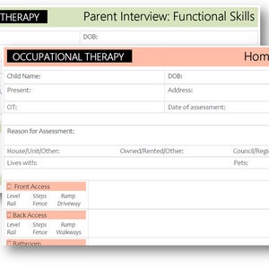Paediatric OT Assessments, Home, ADL, School, Parent, Performance ...