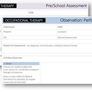 Paediatric OT Assessments, Home, ADL, School, Parent, Performance ...