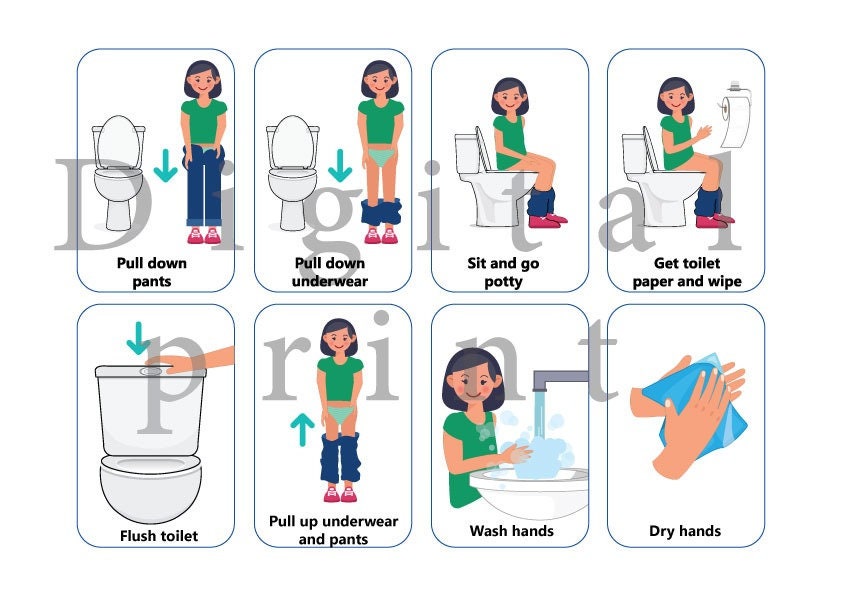 Digital Download Print Girls Toilet Training Visual Clear Visual for ...