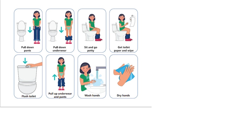 Digital Download Print Girls Toilet Training Visual Clear Visual for ...