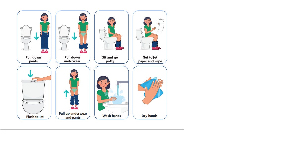 Digital Download Print Girls Toilet Training Visual Clear Visual for ...