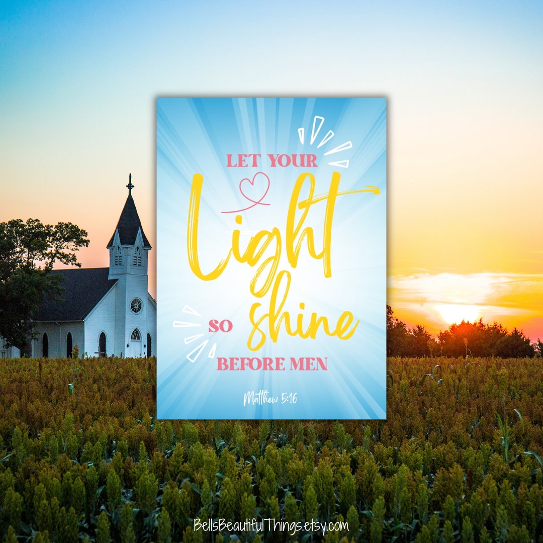 Let Your Light Shine Bible Verse Printable - Scripture Quote Handout ...