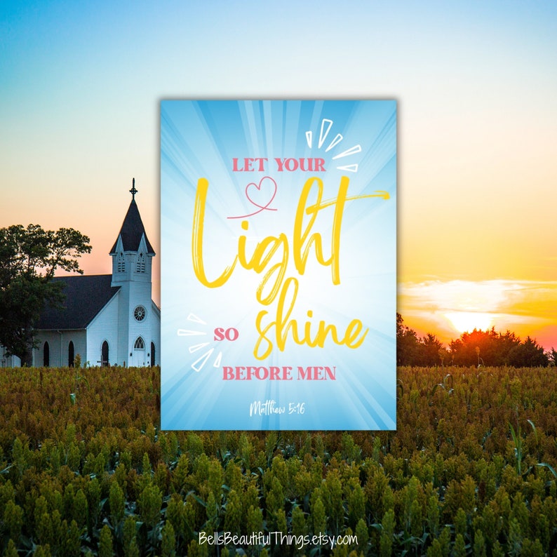 Let Your Light Shine Bible Verse Printable - Scripture Quote Handout ...