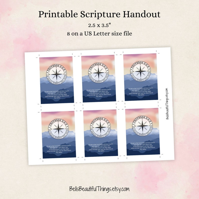 Compass Bible Verse Gift Tags inspirational Compass Scripture Quote ...