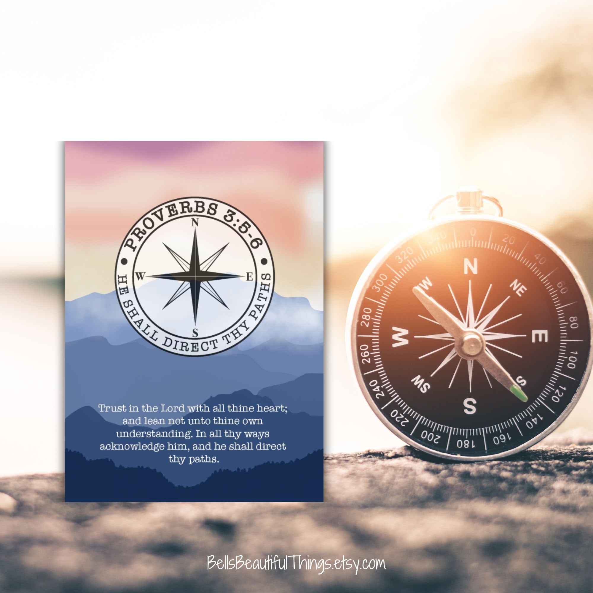 Compass Bible Verse Gift Tags inspirational Compass Scripture Quote ...