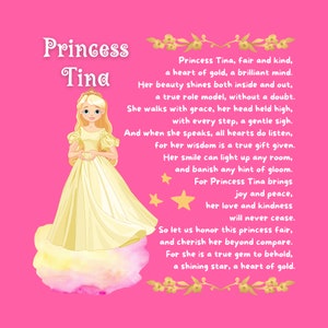 PERSONALIZED PRINCESS BEDTIME Book Poetry Nursery Rhymes Personalized ...