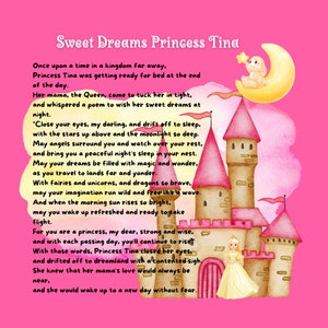 PERSONALIZED PRINCESS BEDTIME Book Poetry Nursery Rhymes Personalized ...