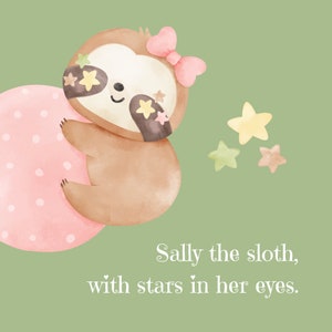 Personalized GIRLS'S 1st Birthday Book | Sloth Theme Birthday Book - Etsy