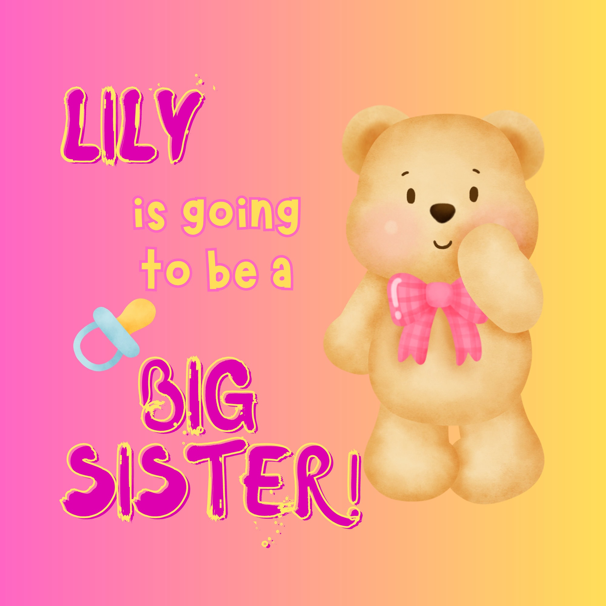 Personalized Big Sister Book Baby Shower Sibling Gift - Etsy