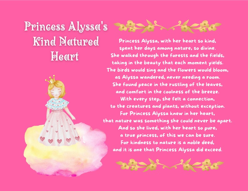 PERSONALIZED PRINCESS BEDTIME Book Poetry, Nursery Rhymes and ...