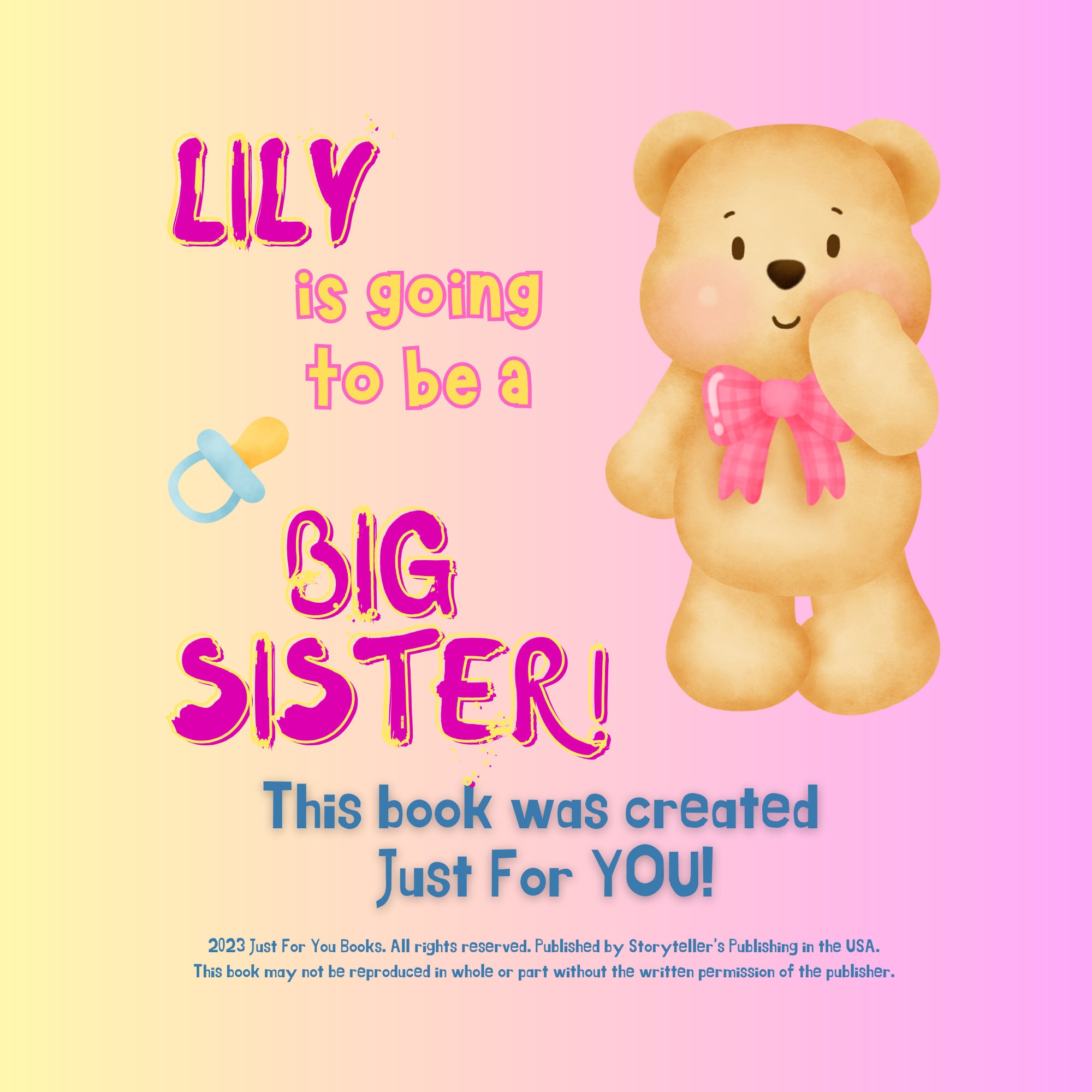 Personalized Big Sister Book Baby Shower Sibling Gift - Etsy