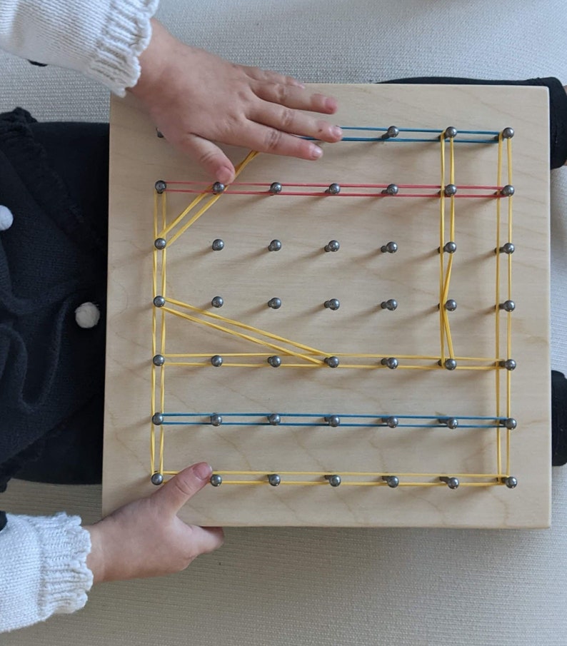9 Inch Wood Geoboard: Fine Motor Skills Toy - Etsy