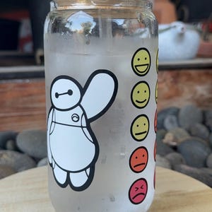 Baymax Glass Cup Pain Chart Color Changing BH6 Water Bottle - Etsy