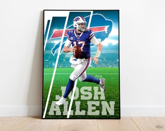 Minimalist Outline Sketch of Josh Allen Buffalo Bills - Etsy