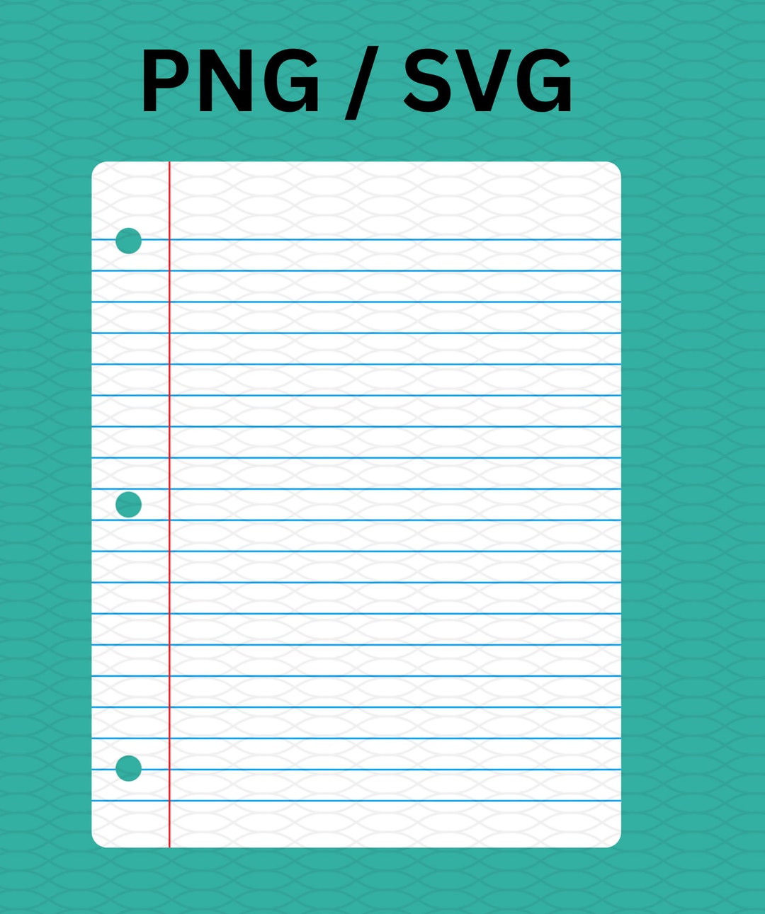 Lined Notebook Png Png School Paper Svg Line Paper Svg Lined Paper Cut Files Svg Instant