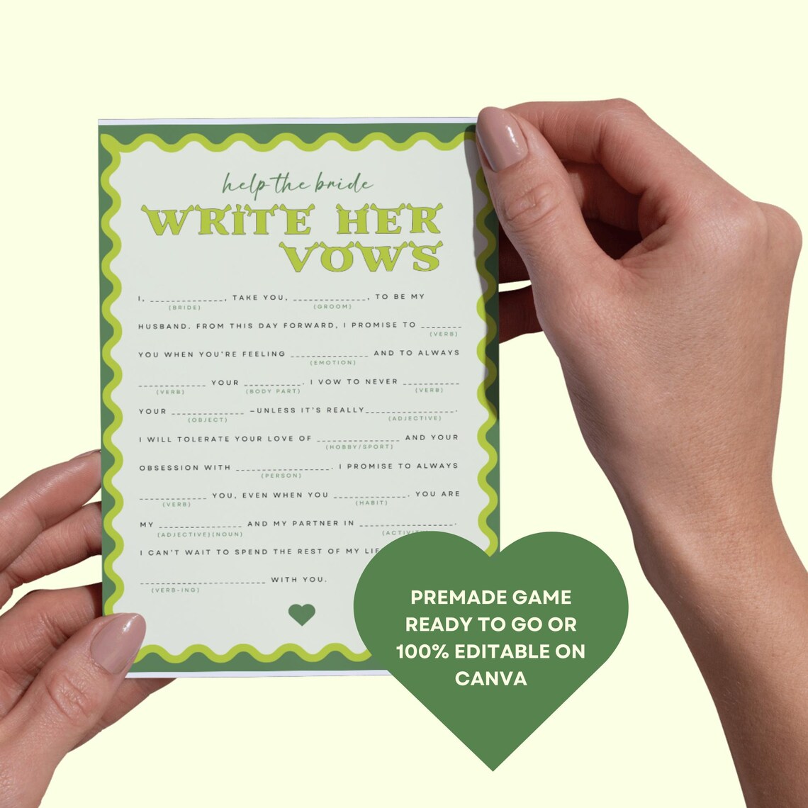 Bachelorette Write Her Vows Game | Shrek Theme | Bachelorette Printable ...