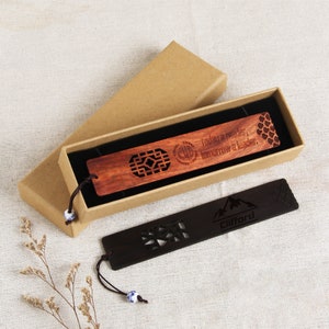 Personalized Wooden Bookmark, Gift Box, Custom Engraved Wood Bookmark ...