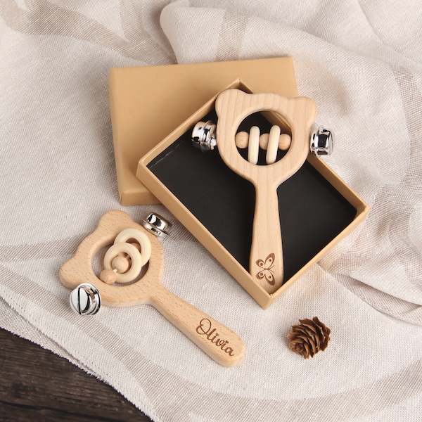 Wooden Baby Rattle - Etsy