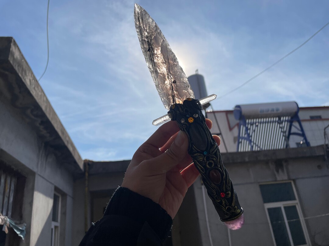 9obsidian Dagger Crystal Hand Carved Diy Knife Home Decoration Natural ...