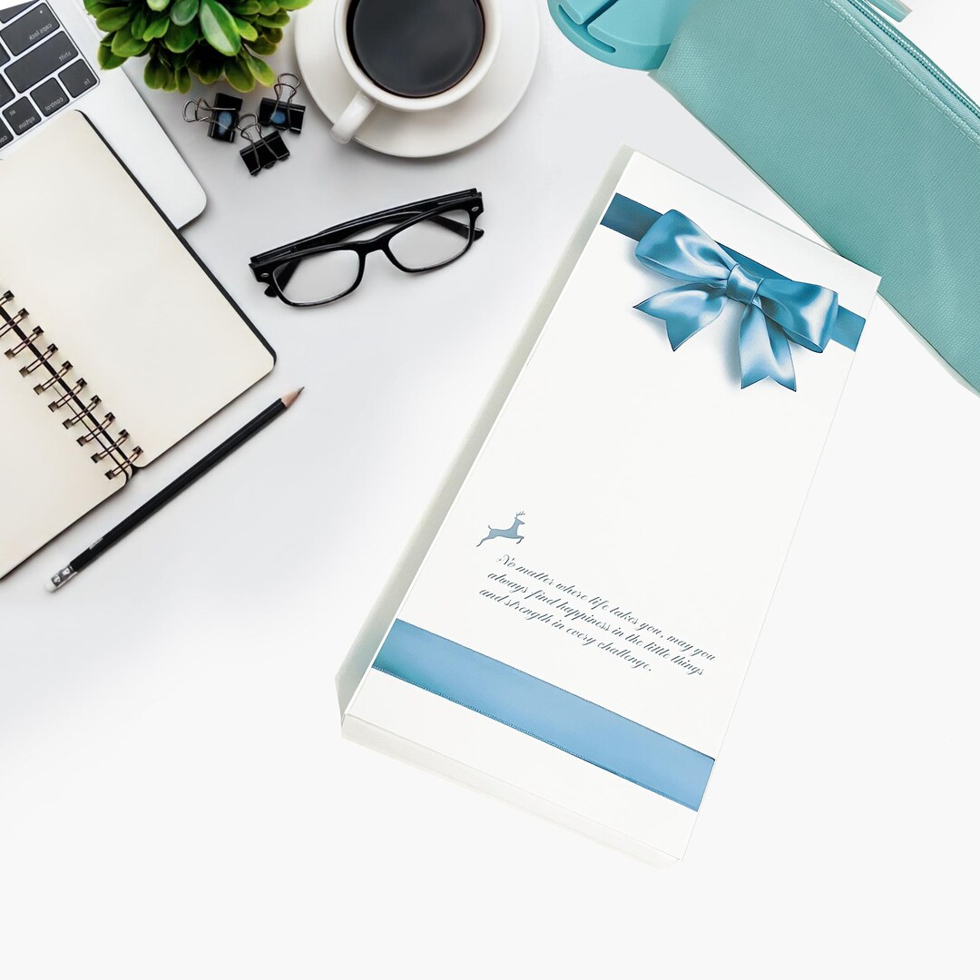 Luxury Blue Ribbon Gift Box Elegant Recyclable Packaging for Special ...