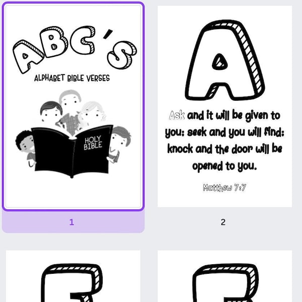 Bible Alphabet Coloring Book - Etsy
