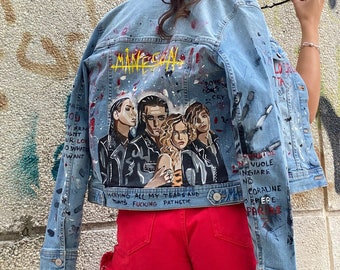 Custom Hand Painted Denim Jacket - Etsy