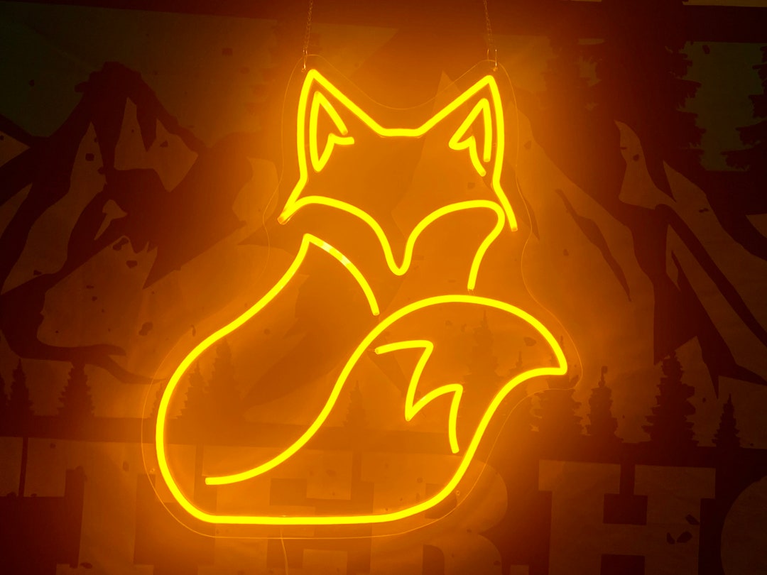 Neon Sign Fox Neon Sign Animation Neon Sign Custom Neon - Etsy