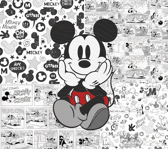 Old Mickey Mouse Cartoons In Black And White Wallpaper
