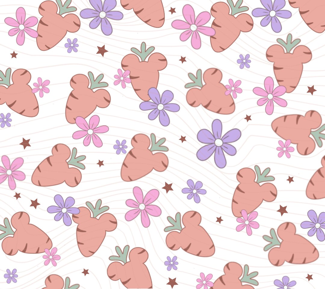 Mouse Carrot With Flowers Pattern PNG 20 Oz Sublimation Tumbler - Etsy