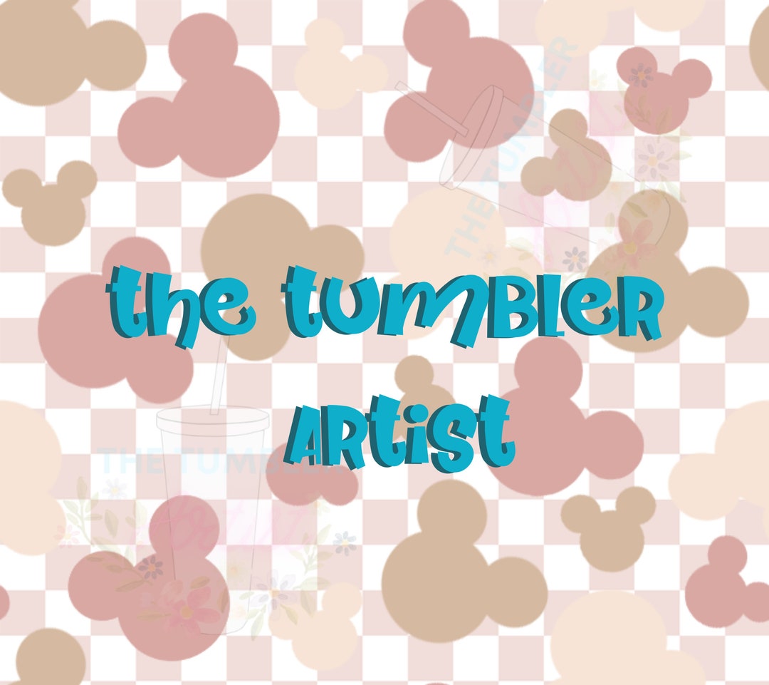 Seamless Checkered Mickey Ear Sublimation Design 20 Oz Tumbler Fabric ...