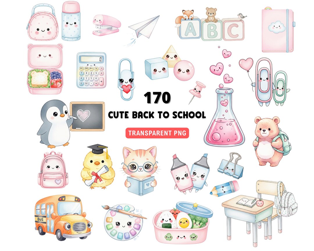 Back to School PNG | School Supplies Clipart | Teacher Clipart ...