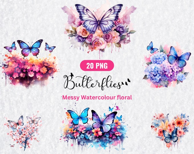 Monarch Butterfly Clipart | Watercolor Butterfly PNG | Floral Clipart ...