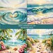 38 Beach Digital Paper Pack | Watercolor Tropical Beach | Watercolor ...