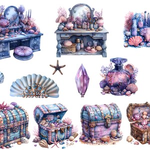 120+ Watercolor Mermaid Clipart Bundle |cute Mermaids PNG | Cute Sea ...