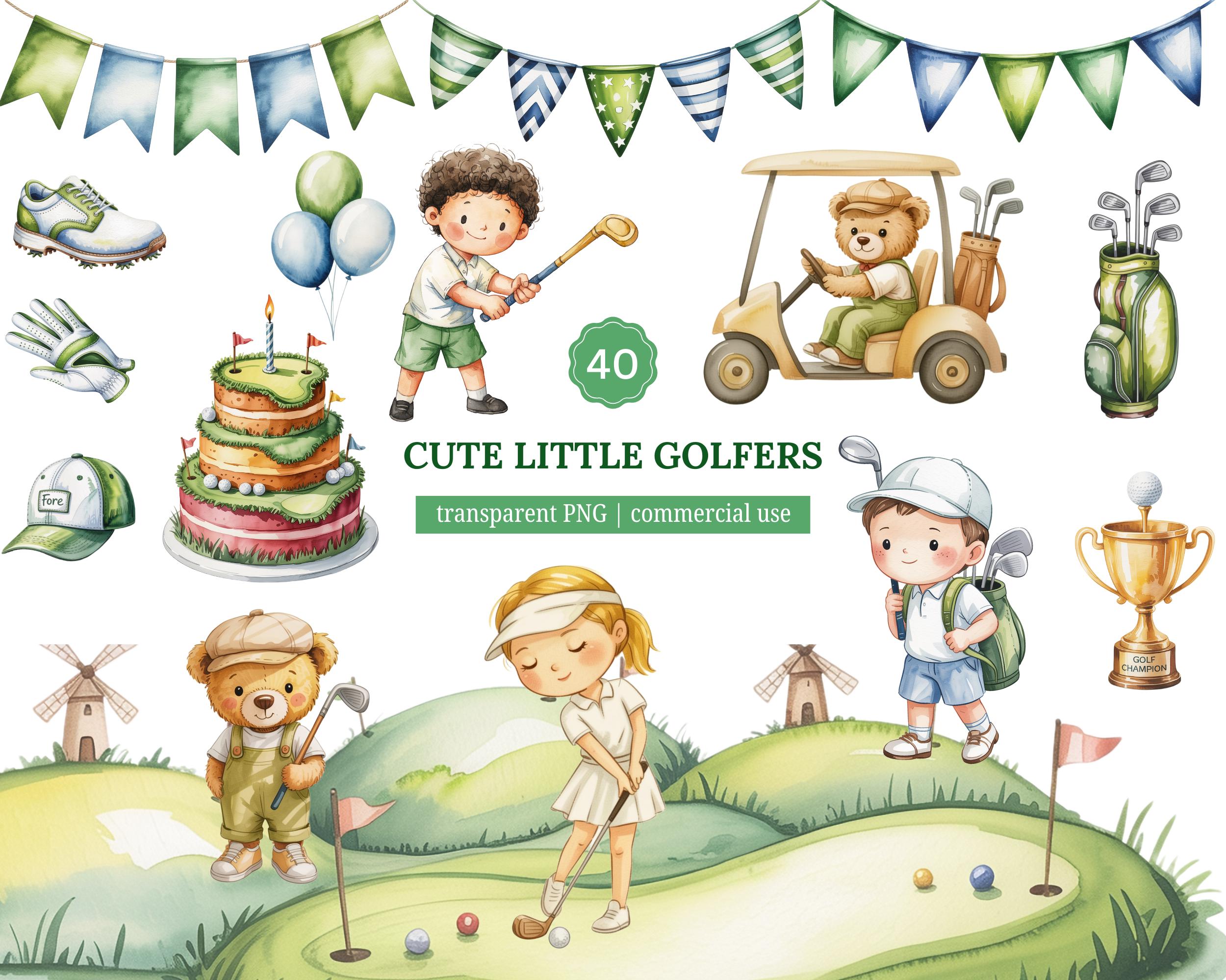 Cute Golf Clipart Watercolor PNG | Golf Equipment | Sporting Activity ...