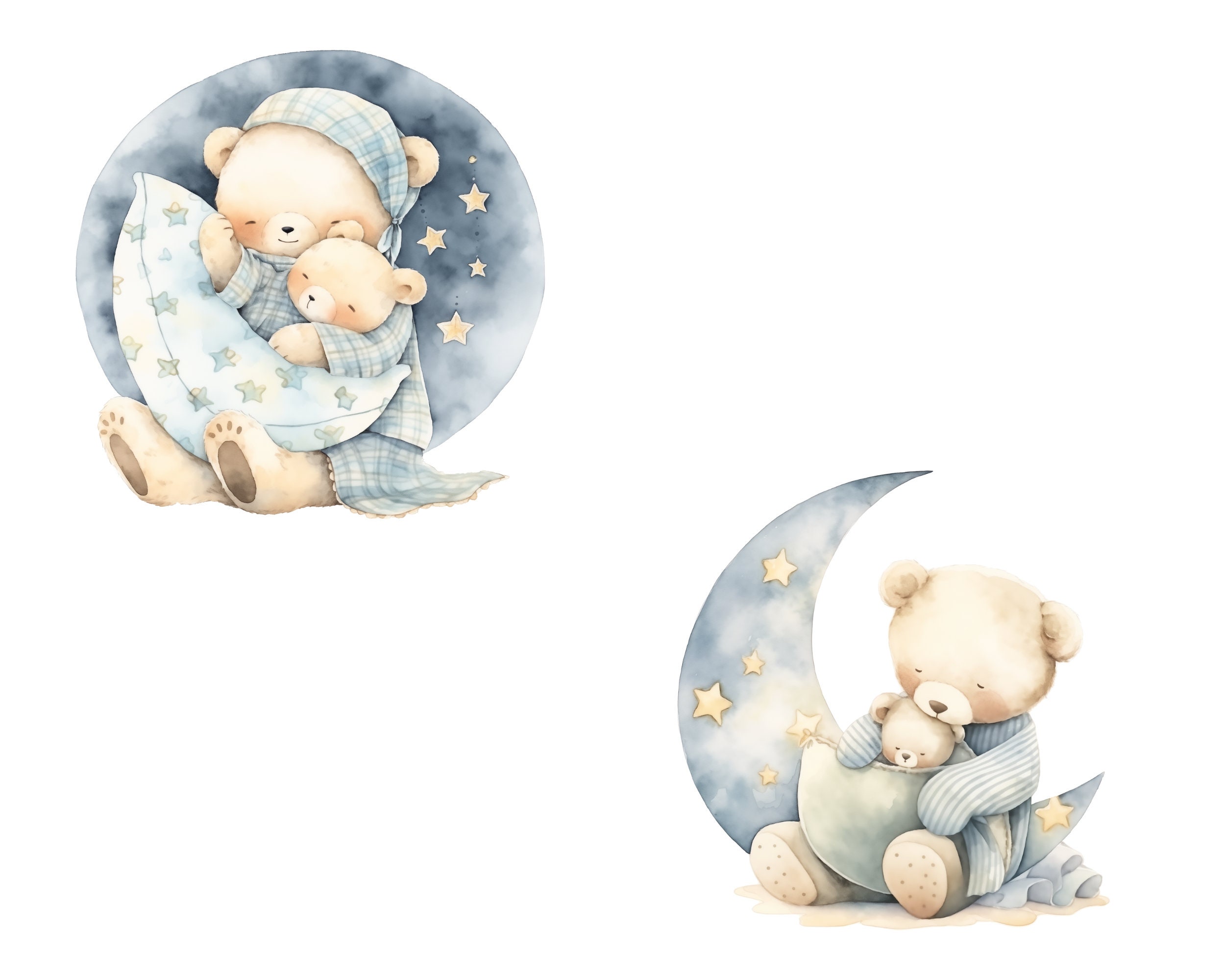 Cutest Blue Teddy Bear Clipart | Baby Shower for a Boy | 8 Transparent ...