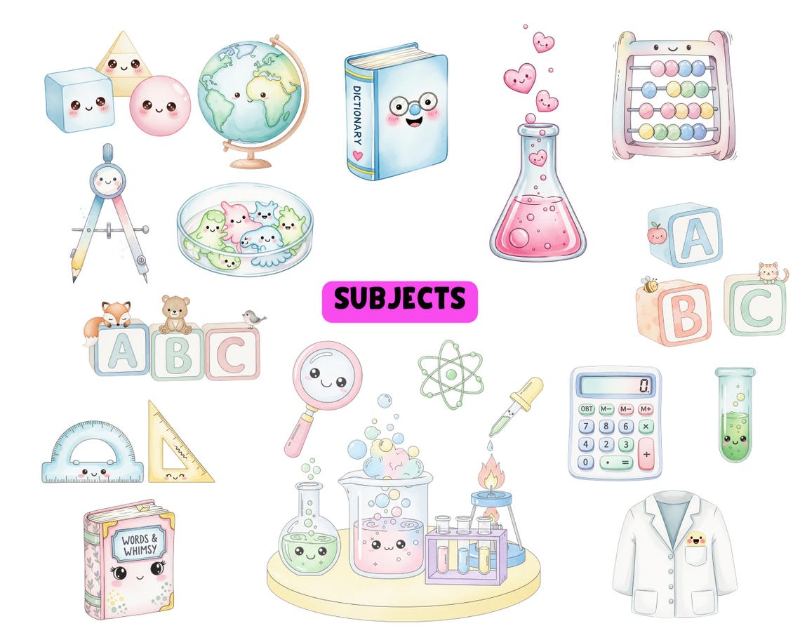 Back to School PNG | School Supplies Clipart | Teacher Clipart ...