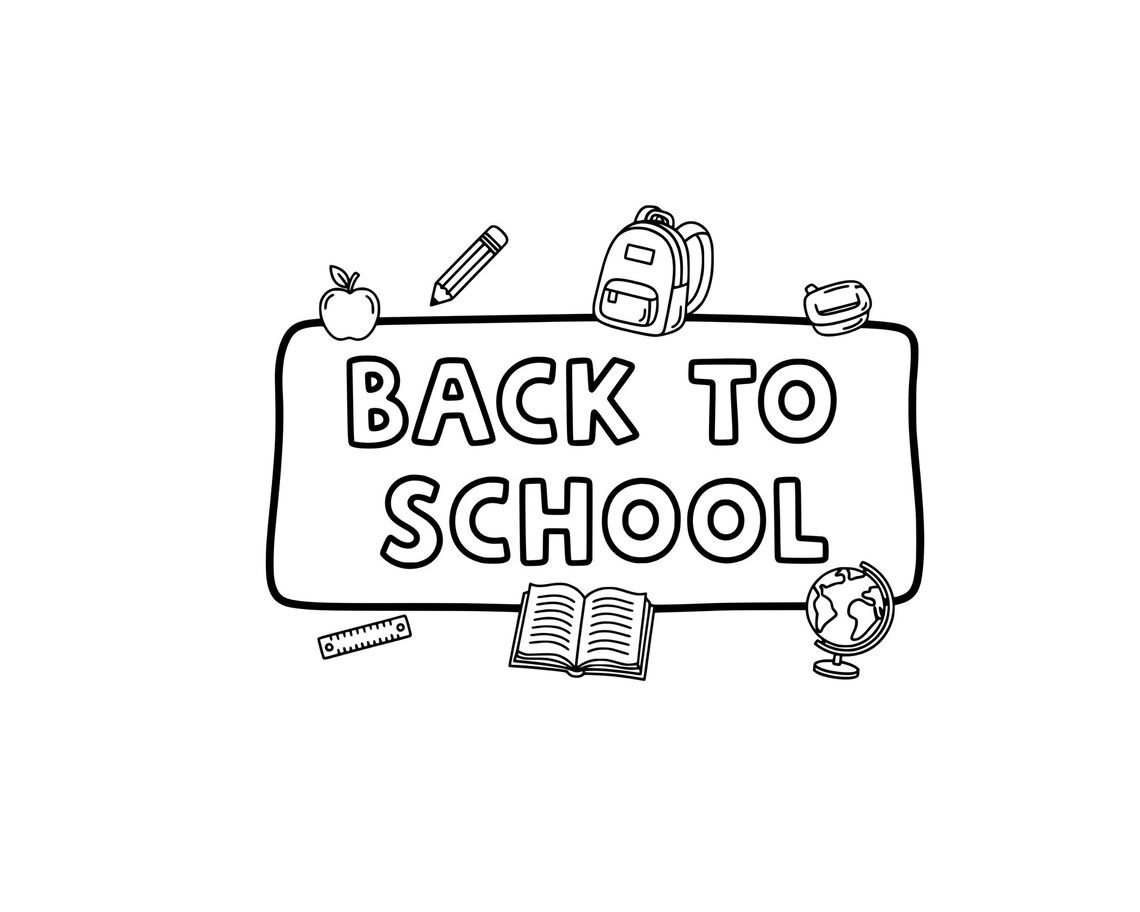 190 Back to School Doodle Clipart SVG PNG | Cute School Clipart | Black ...