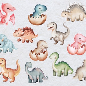 Watercolor Cute Dinosaur Clipart | 40 Transparent Pngs Clipart ...