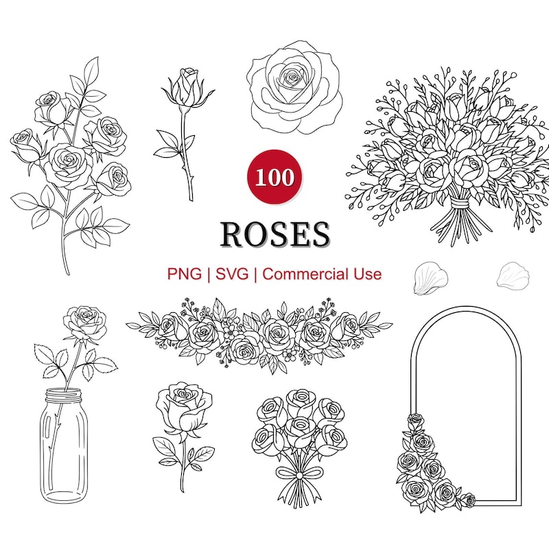 Rose Line Art Frame - Etsy