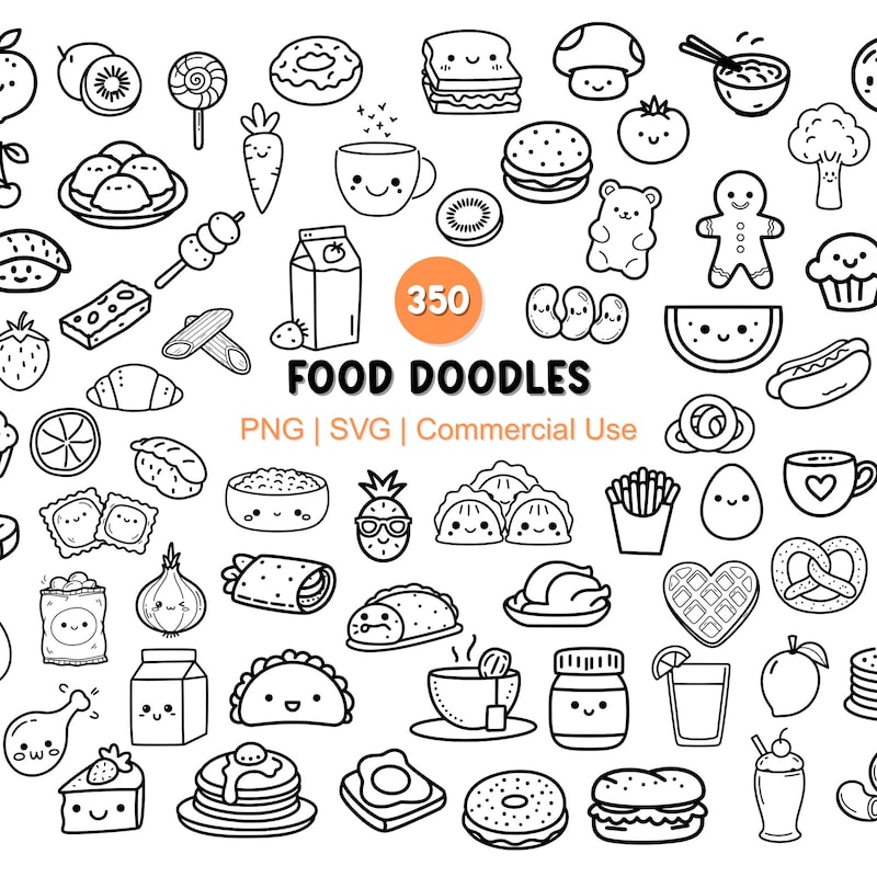 Cute Icons Doodle Kids - Etsy