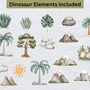 Watercolor Cute Dinosaur Clipart | 40 Transparent Pngs Clipart ...