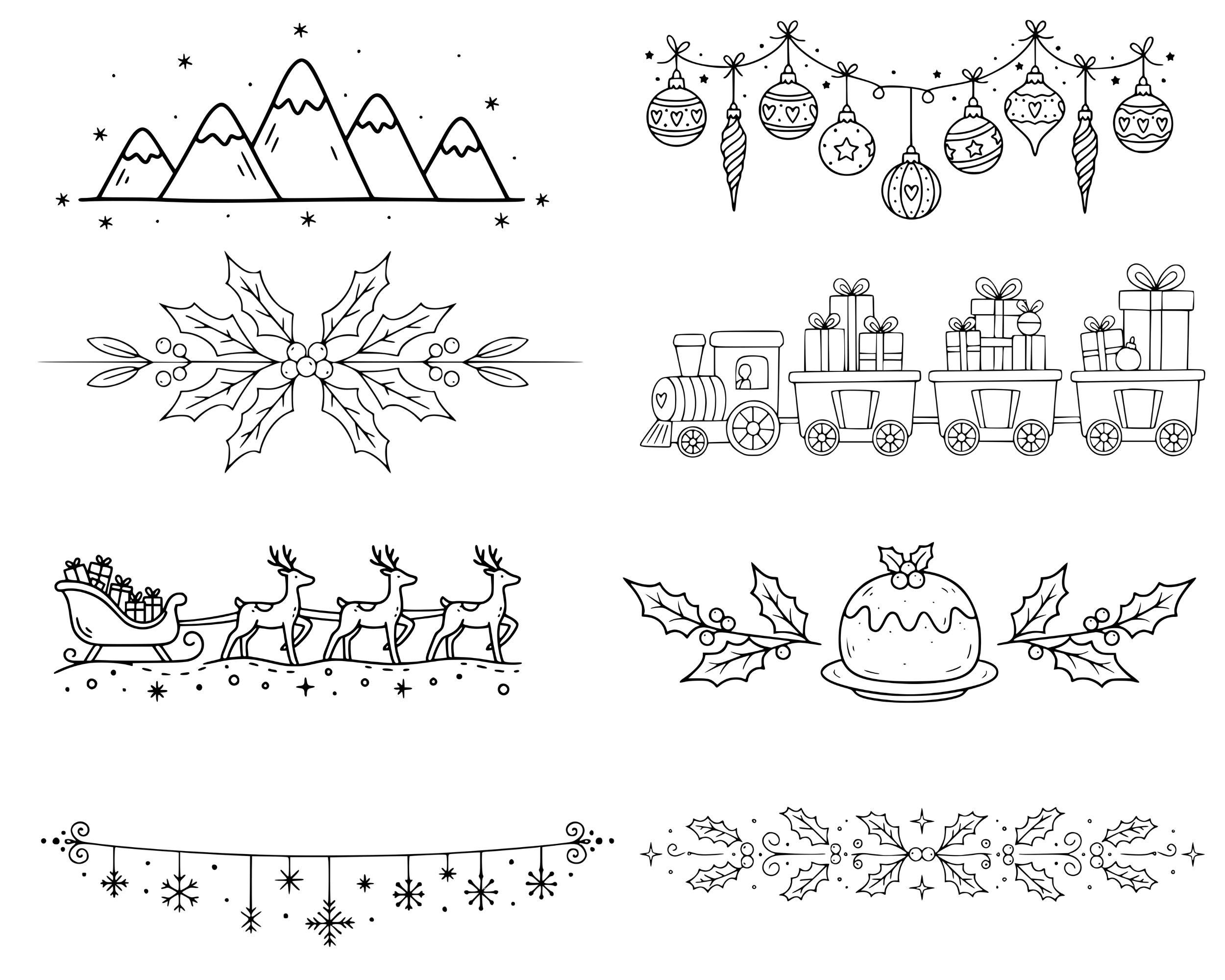 80 Christmas Text Divider SVG PNG Bundle, Line Divider | Design Element ...