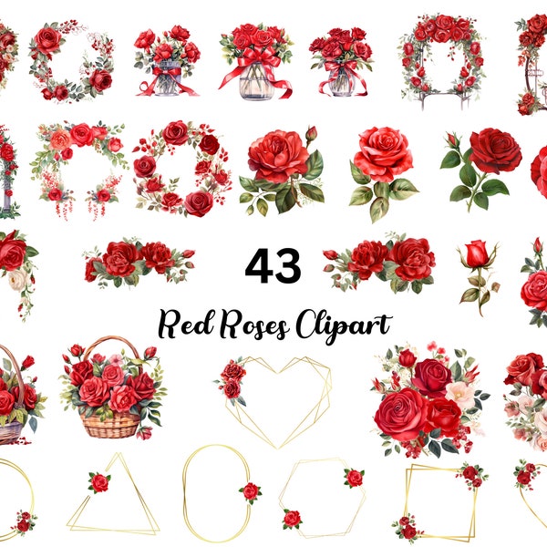 Rose Clipart - Etsy