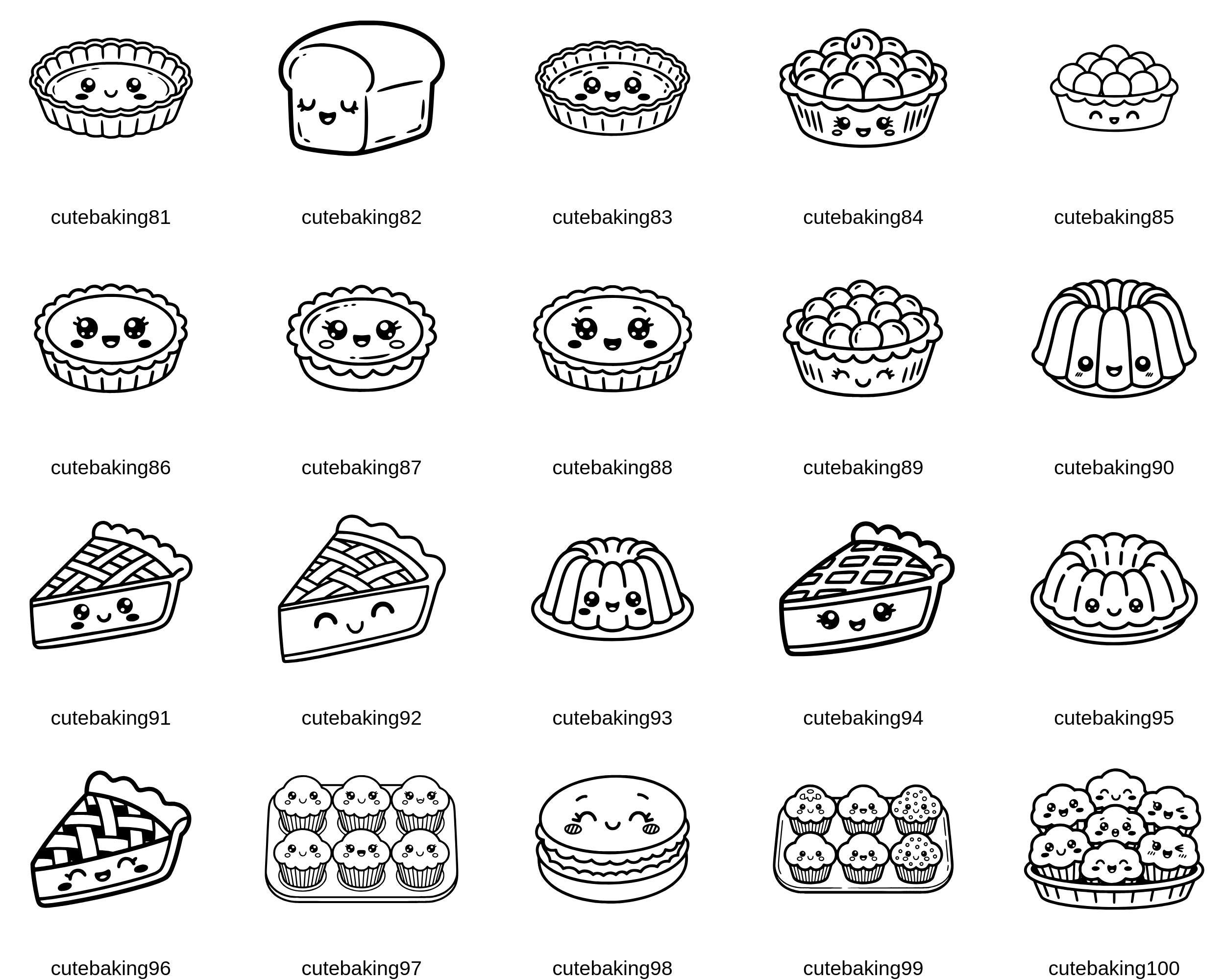 300 Cute Baking SVG PNG Bundle Illustrations | Bakery Svg | Kawaii Food ...
