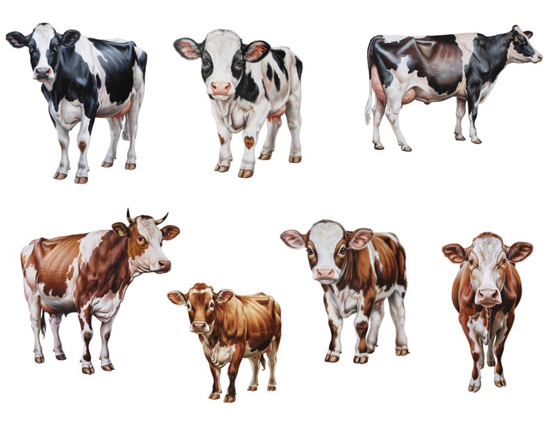 Farm Animal Clipart | 100 X Realistic Farm Animals Bundle | Digital ...