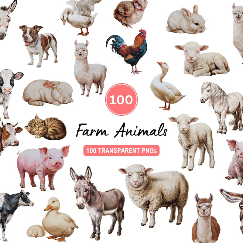 Farm Animal Clipart - Etsy