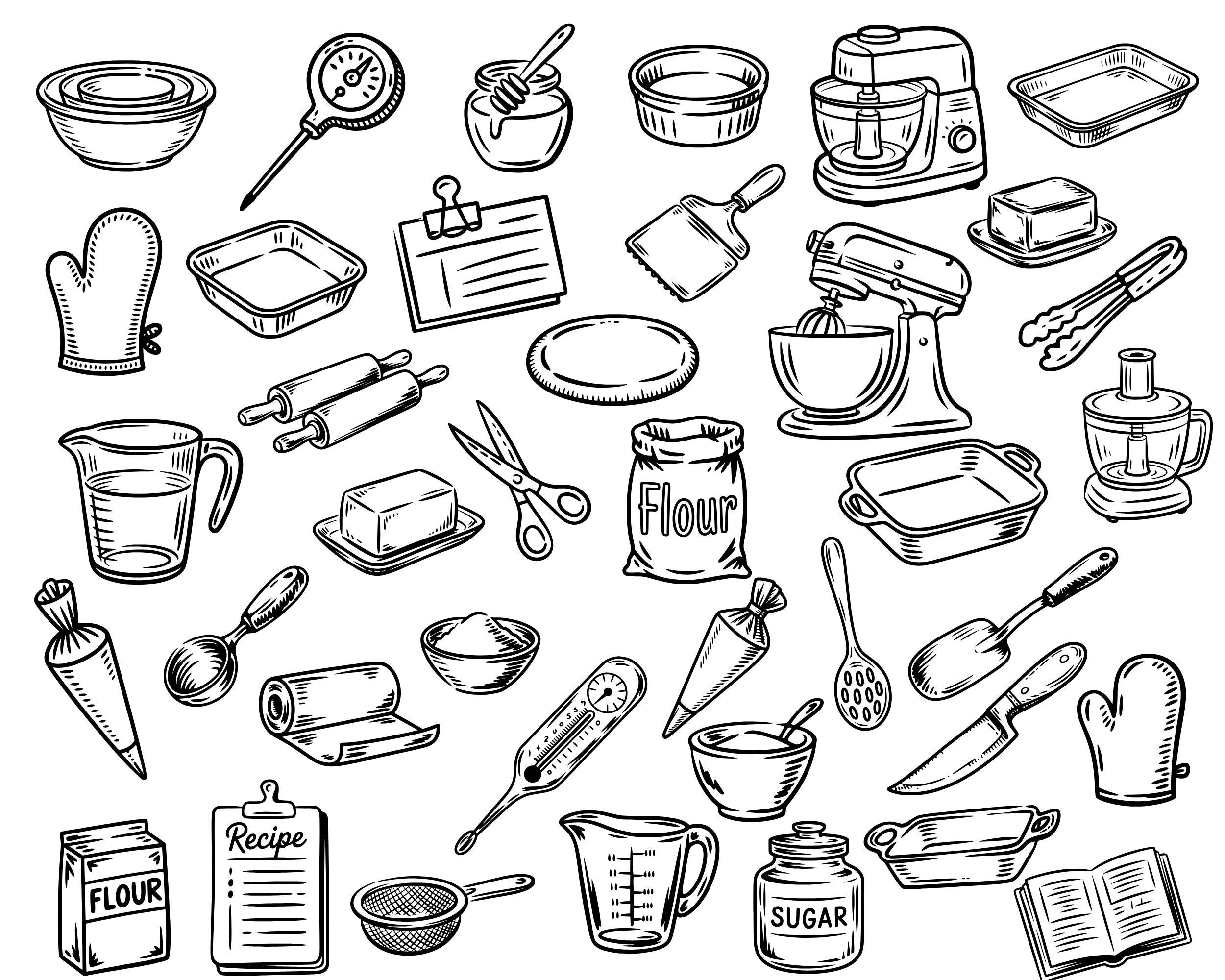 150 Baking SVG PNG Bundle Illustrations | Bakery Svg | Food Clip Art ...